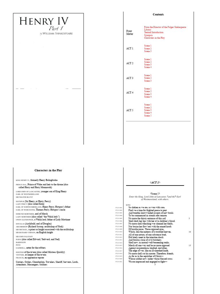 Henry-IV-part-1 PDF FolgerShakespeare 12 | PDF | Henry Iv, Part 1