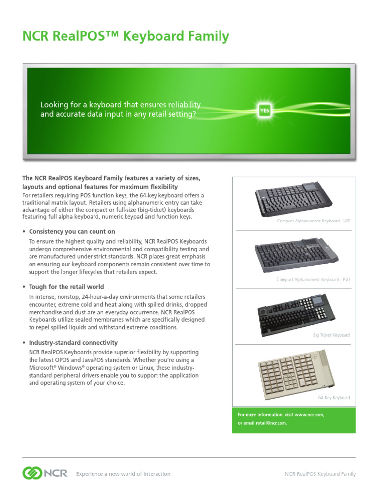 NCR Realpos Keyboards 750 | PDF | Computer Keyboard | Ibm Pc Compatibles