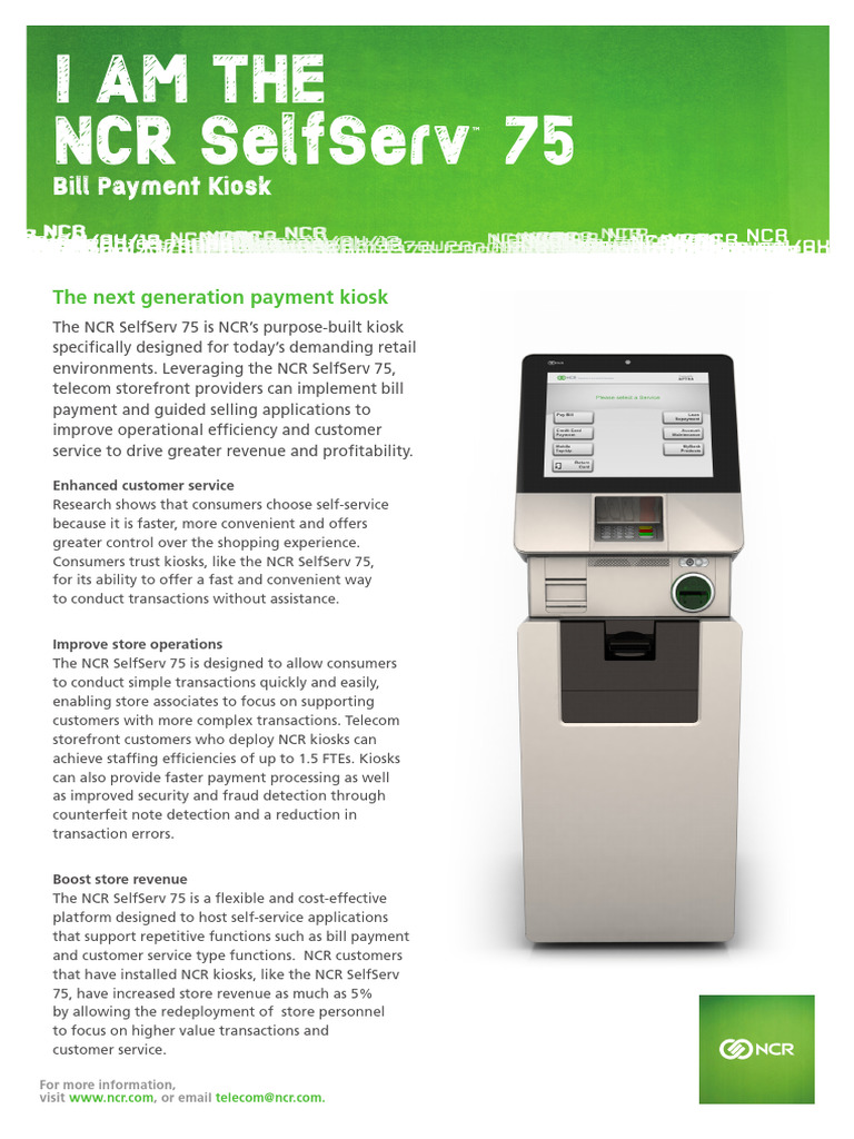 NCR Selfserv75 Datasheet | PDF | Intel | Computing