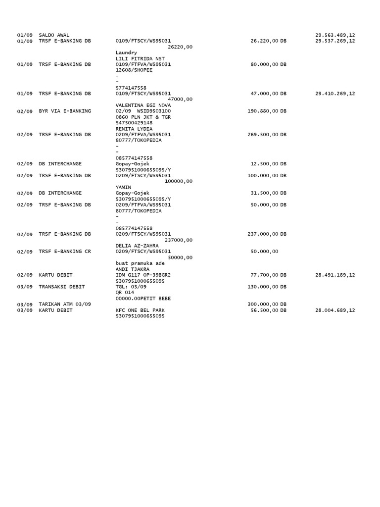 Bank Statement Summary | PDF