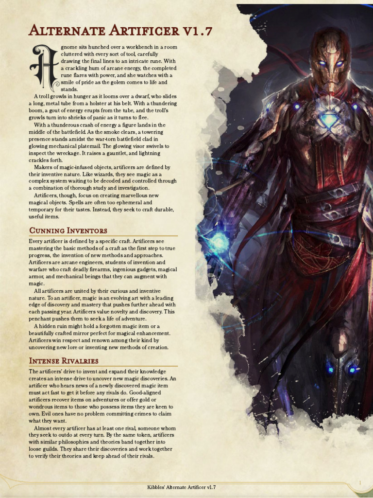 5e - Revised Artificer - GM Binder | PDF