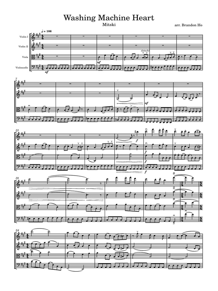Washing Machine Heart Mitski String Quartet | PDF | Music Production ...