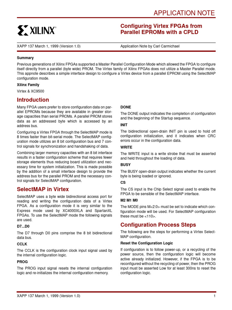 Xapp 137 | PDF | Field Programmable Gate Array | Booting