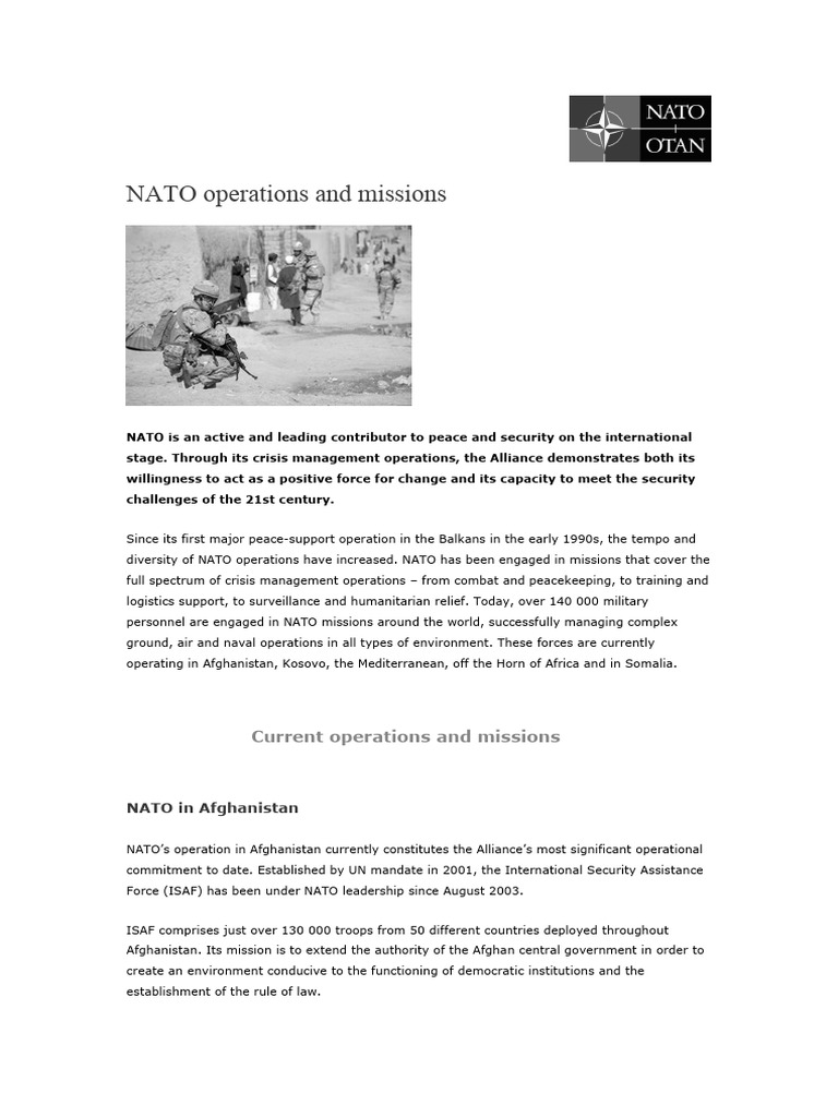 Sede200312natooperationsmissions en | PDF | Nato | International ...