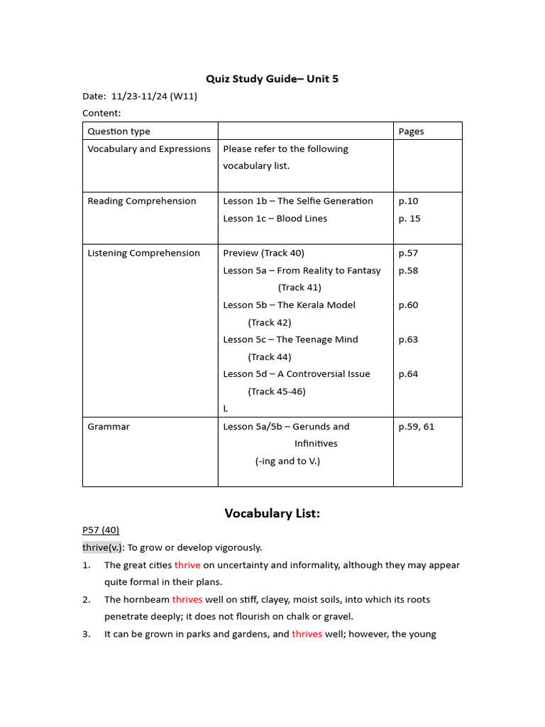 Quiz Study Guide U5 FE 1121 | PDF