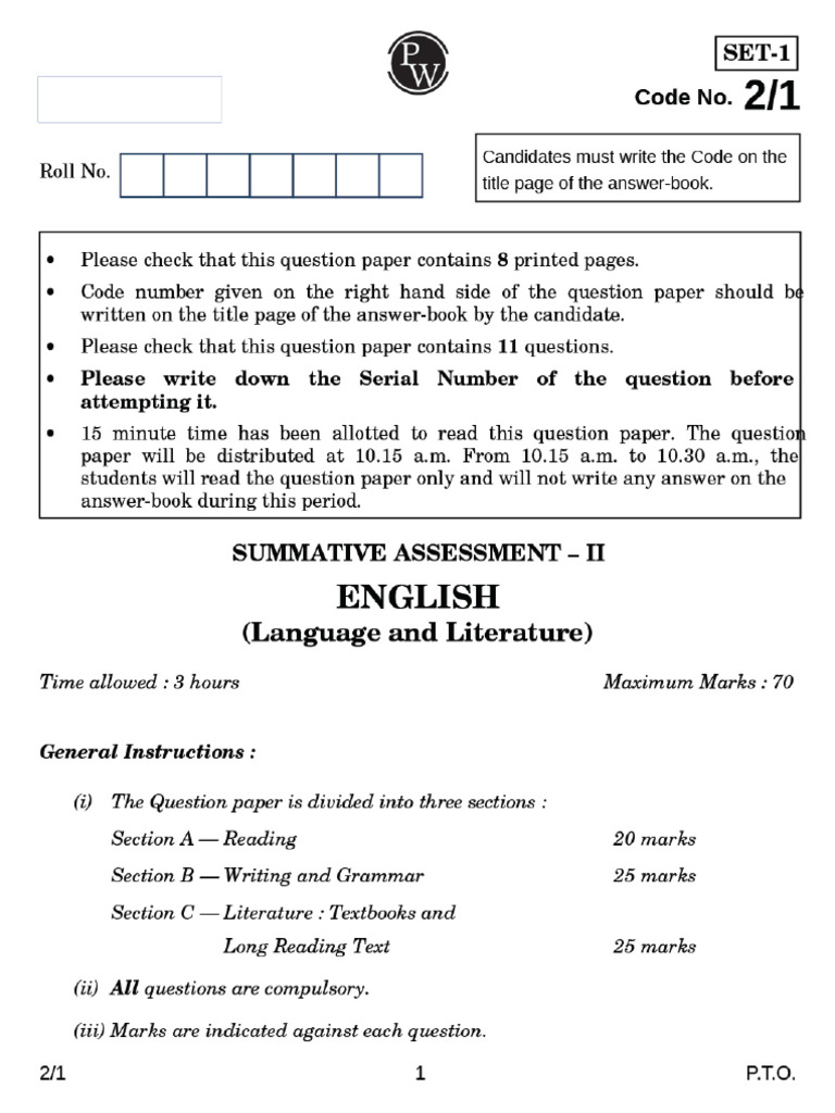 English Pyq 1 | PDF