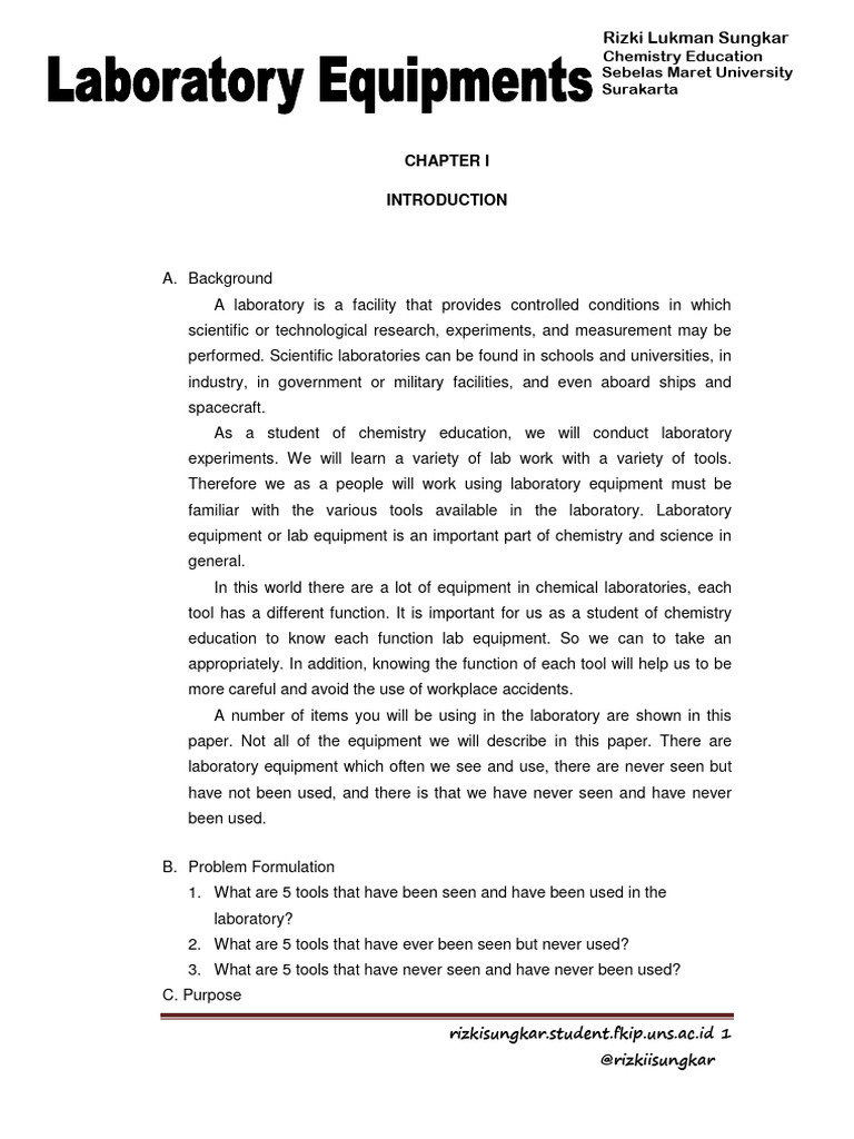 Laboratory Equipments Pdf Chemistry Physical Sciences