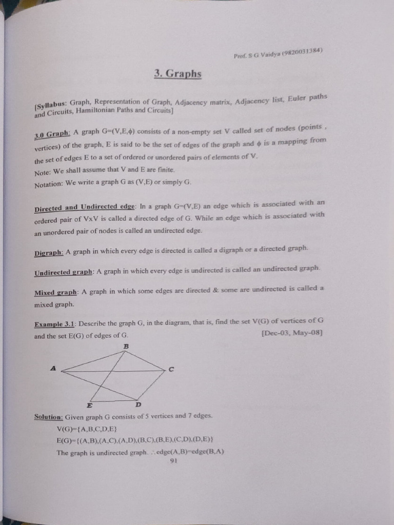 DM Chapter 3 Graphs | PDF