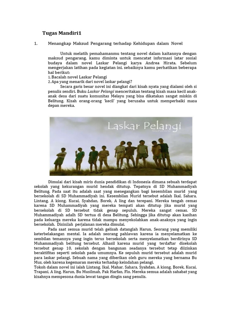 Nilai Kehidupan dalam Laskar Pelangi | PDF