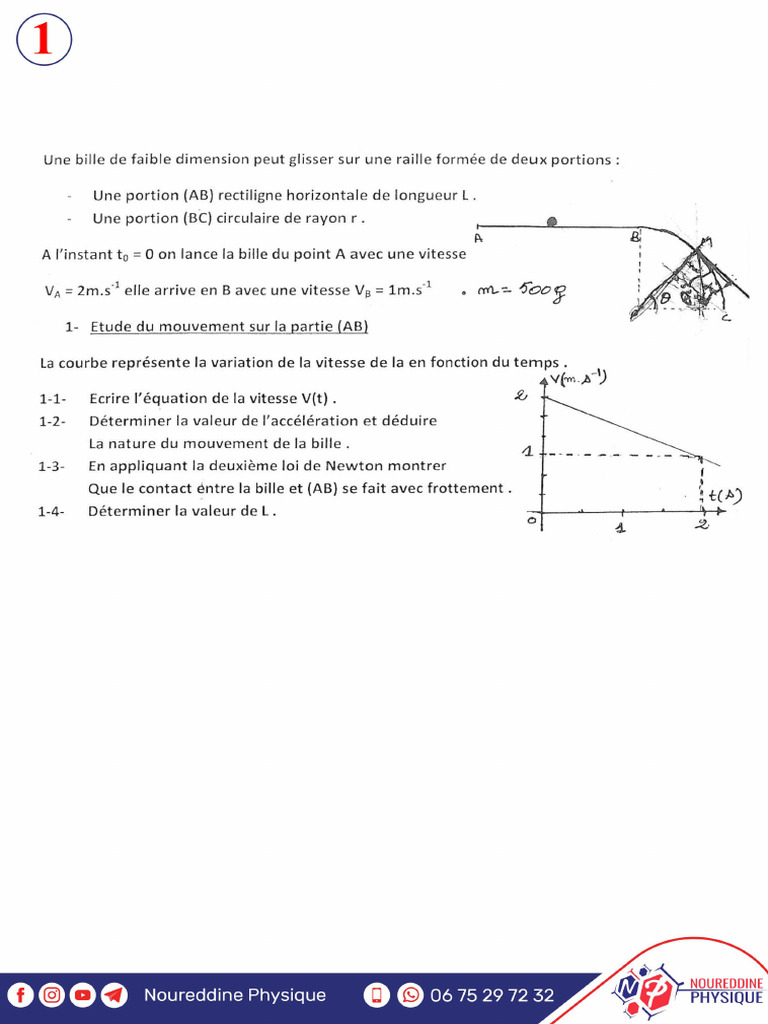 Lois de Newton (Exercice + Correction) | PDF