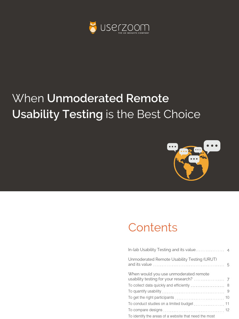When Unmoderated Remote Usability Testing Is The Best Choice | PDF ...
