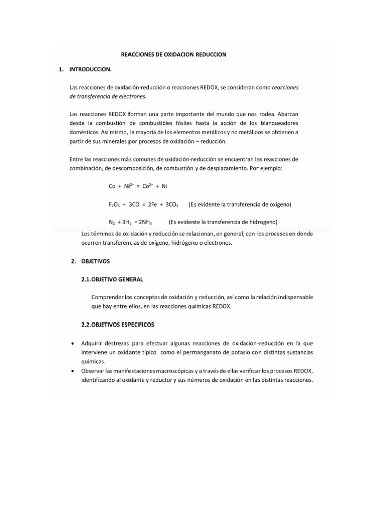 Practica de Redox 2023 | PDF