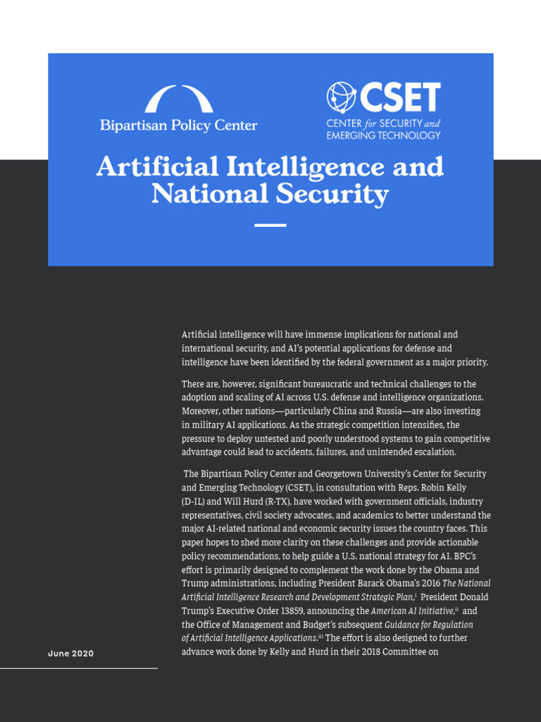 BPC Artificial Intelligence and National Security - Brief Final | PDF | Artificial Intelligence ...