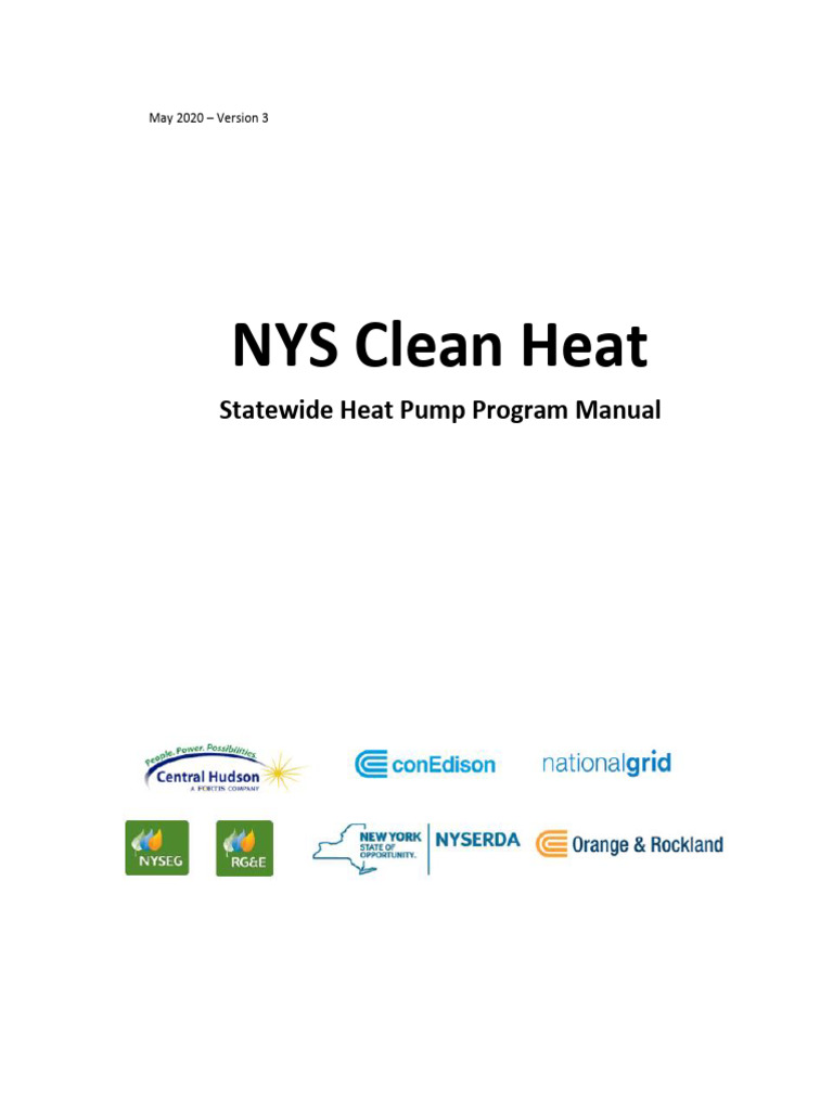NYS Clean Heat: Statewide Heat Pump Program Manual | Download Free PDF | Efficient Energy Use ...