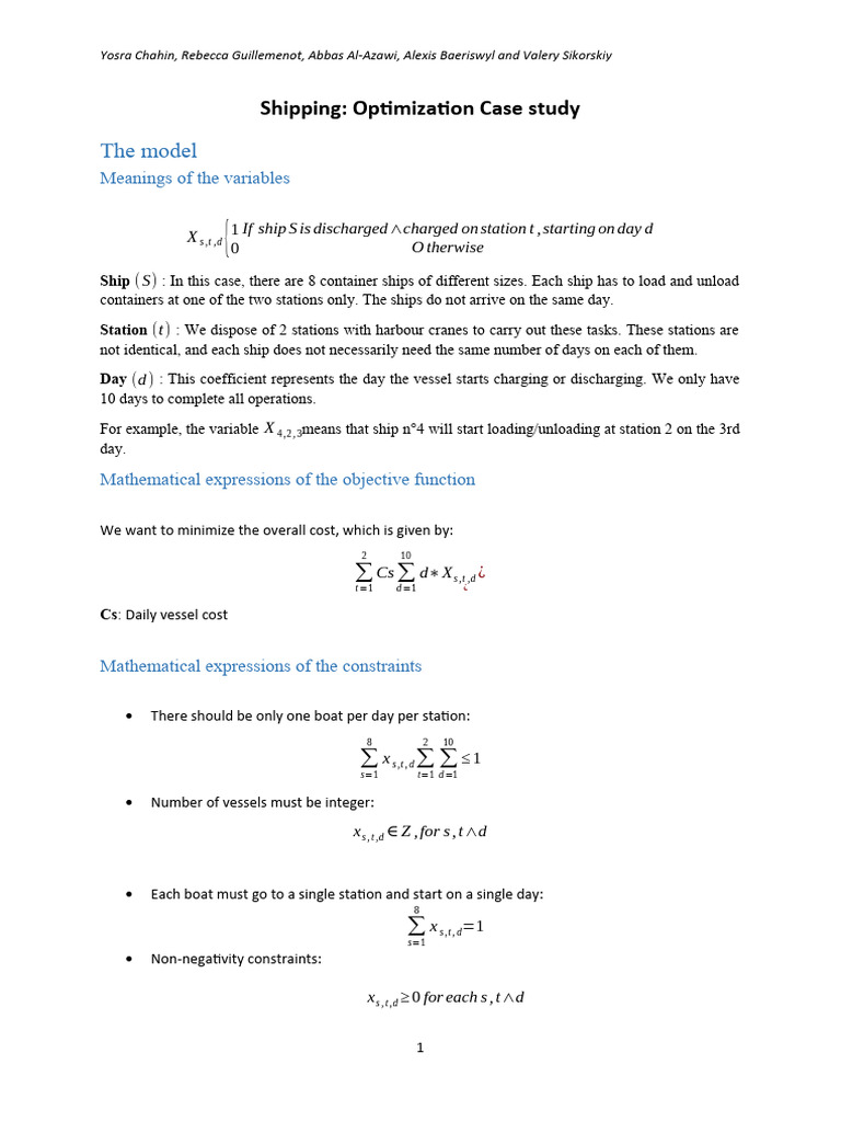 Shipping (1) | PDF | Mathematical Optimization | Ships