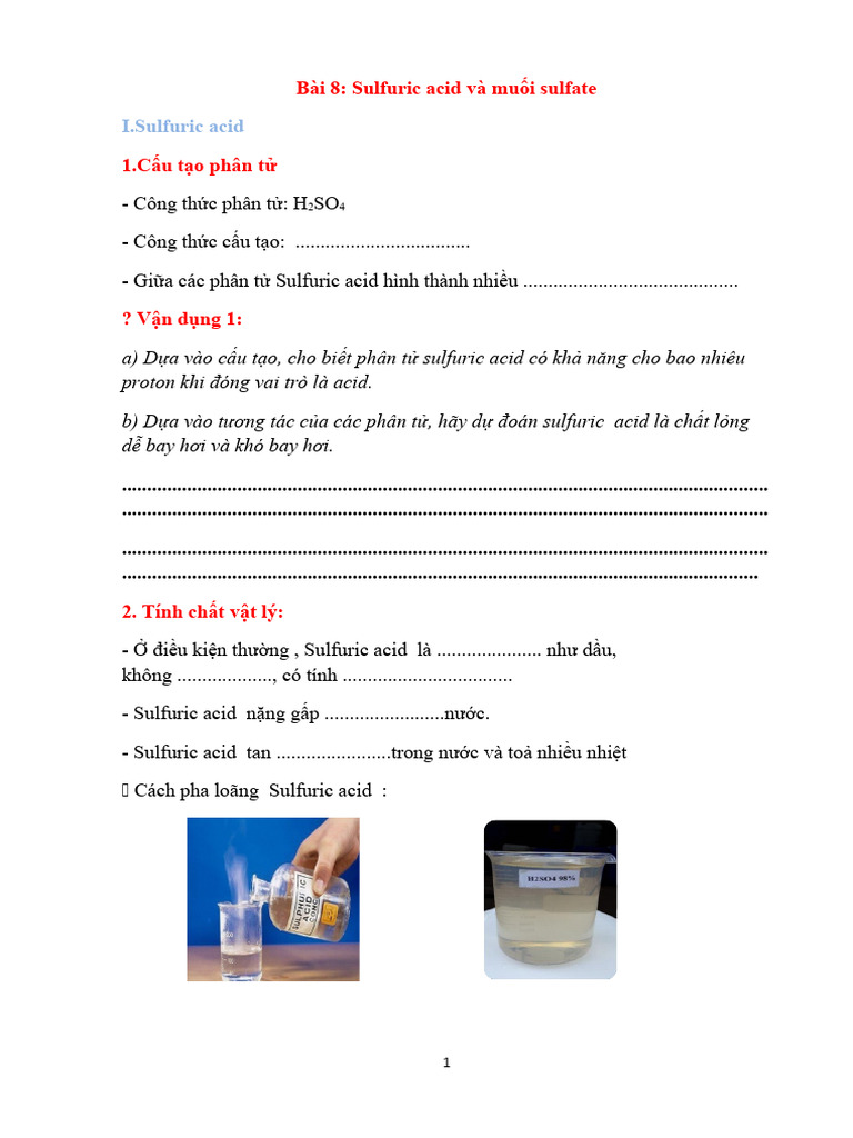 36_Bài 8 sulfuric acid và muối sulfate | PDF