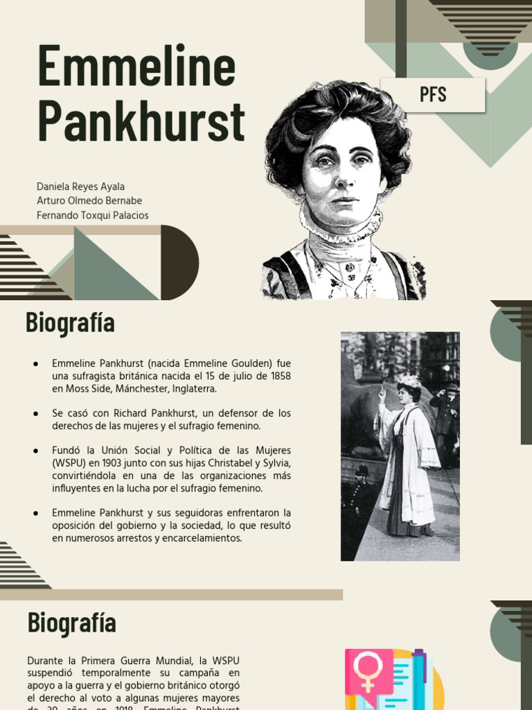 Exposición Líder Social - Emmeline Pankhurst | PDF | Emmeline Pankhurst | Sufragista