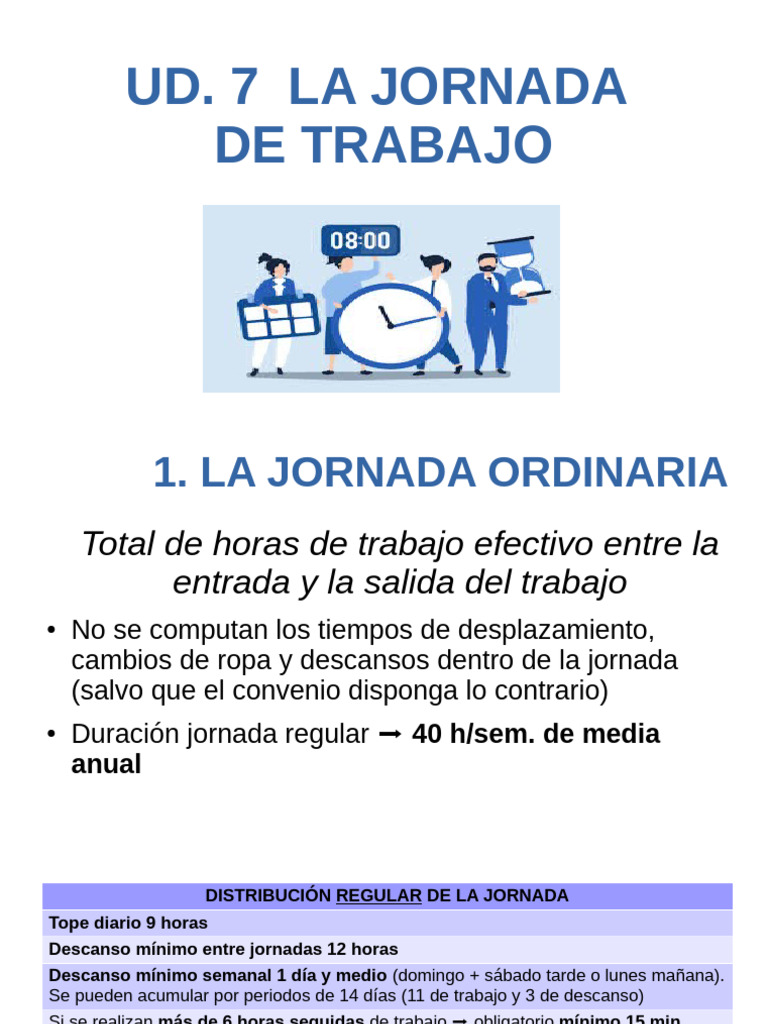 UD 7 Teoría | PDF | Tiempo extraordinario | Tiempo de trabajo