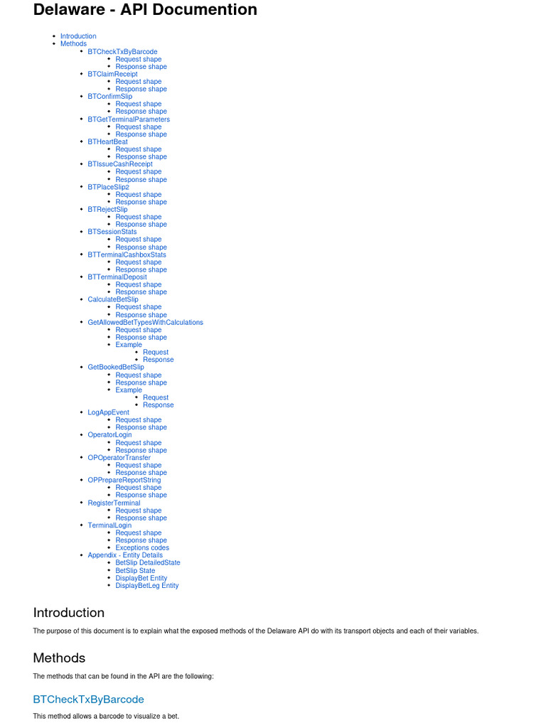 Delaware - API Documention | Download Free PDF | Parameter (Computer Programming) | String ...