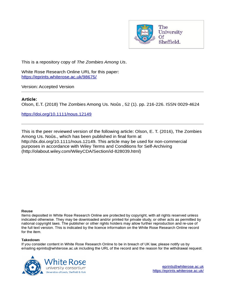 Zombies | PDF | Consciousness | Philosophy Of Mind