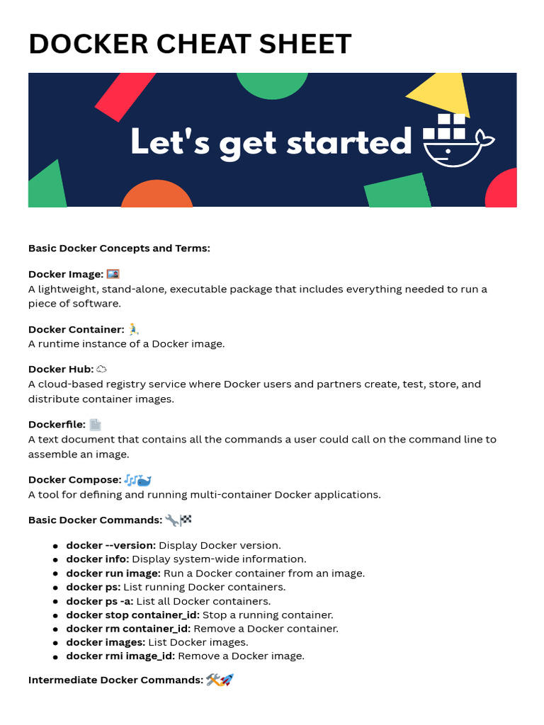 Essential Docker Commands Cheat Sheet | PDF | Computer Engineering ...