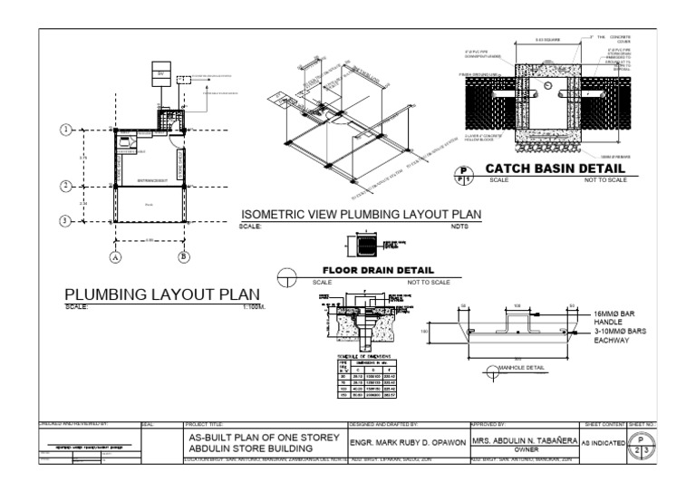 Isometric View Plumbing Layout Plan | PDF | Hydraulics | Water Management