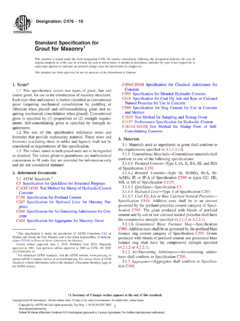 Astm C476 | PDF