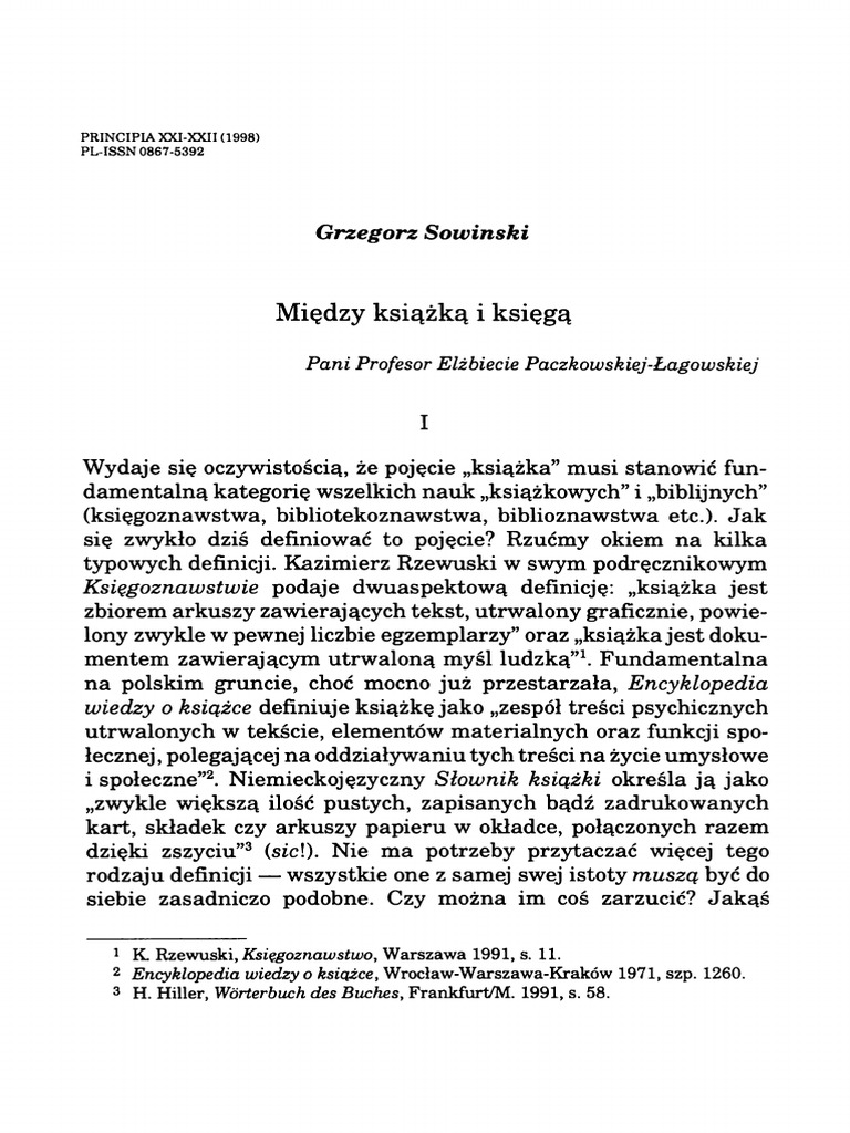Principia 21-22 Sowinski | PDF