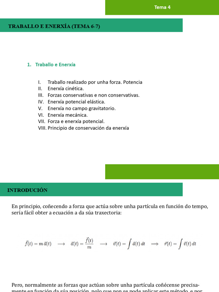 TEMA 4 - Traballo e Enerxia | PDF
