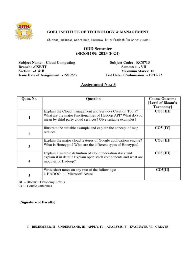 Cloud Computing Assignment 5 | PDF