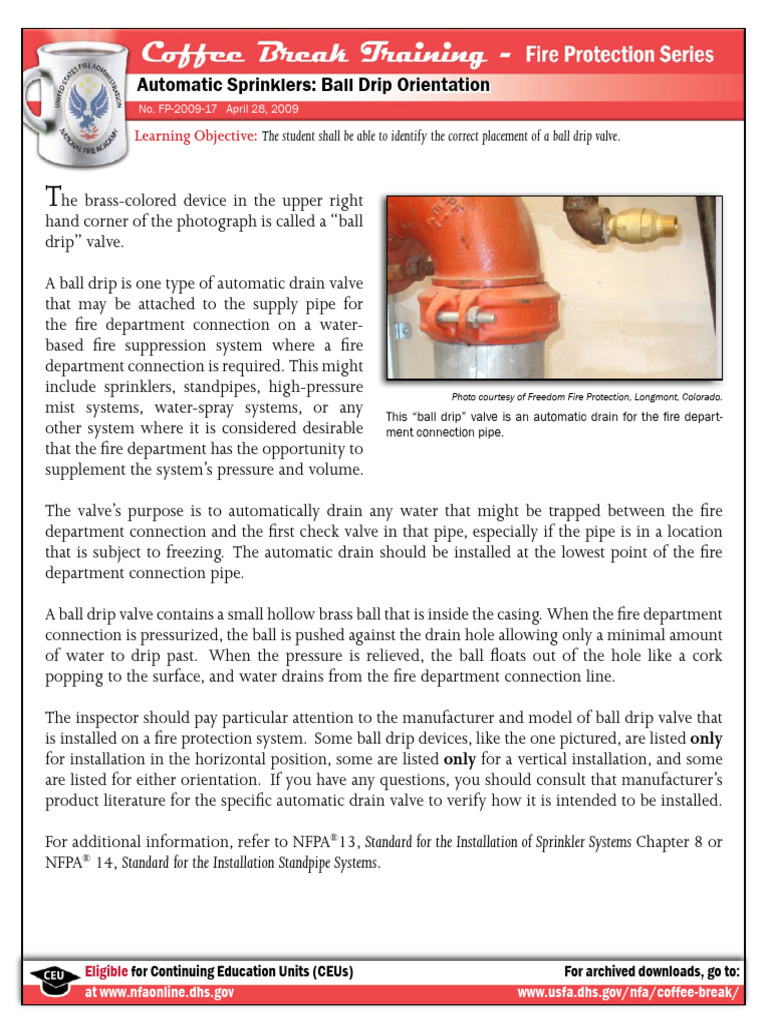 Sprinkler Connection Ball Drip Valves | PDF | Fire Sprinkler System | Valve