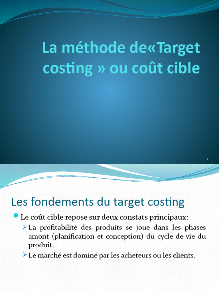 Méthode du Coût Cible : Optimisation des Coûts | PDF | Analyse du cycle ...