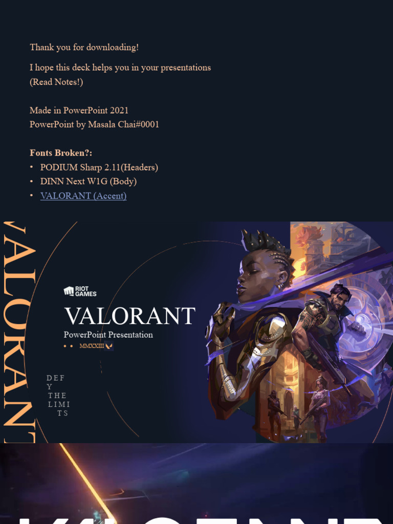 Valorant PowerPoint Presentation Template | PDF