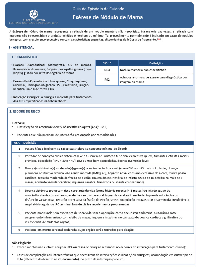 Exerese de Nodulo de Mama | PDF | Câncer de mama | Epidemiologia
