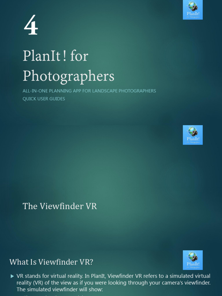 04.PlanIt User Guide Viewfinders | PDF | Virtual Reality | Camera