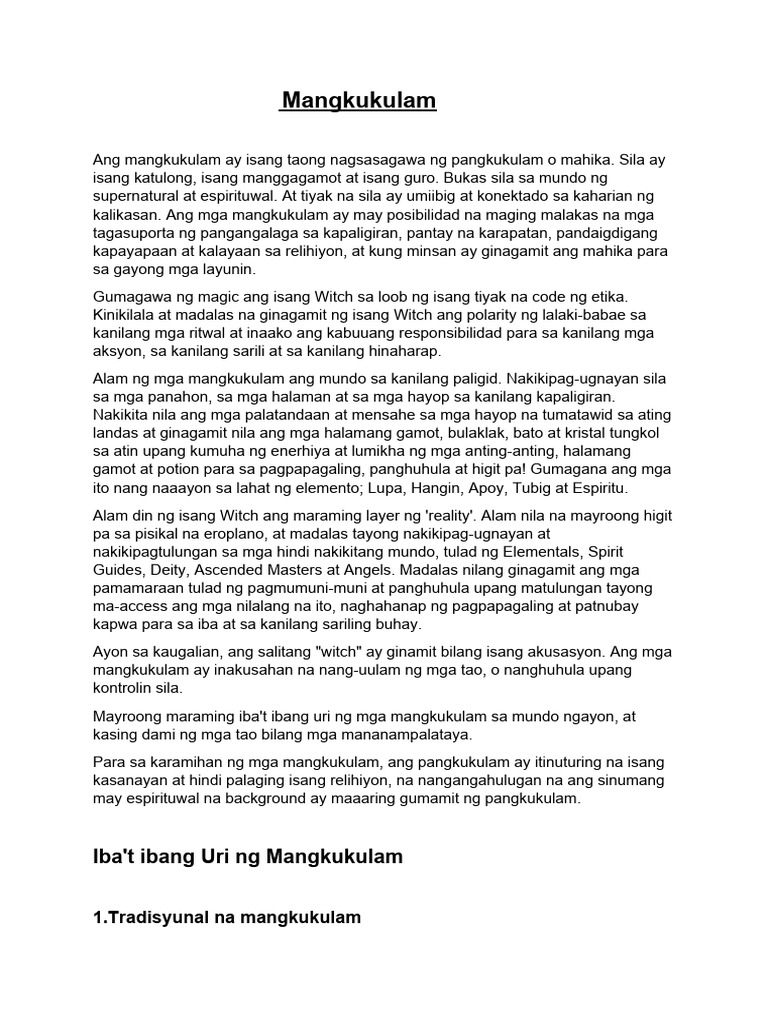 Mangkukulam | PDF