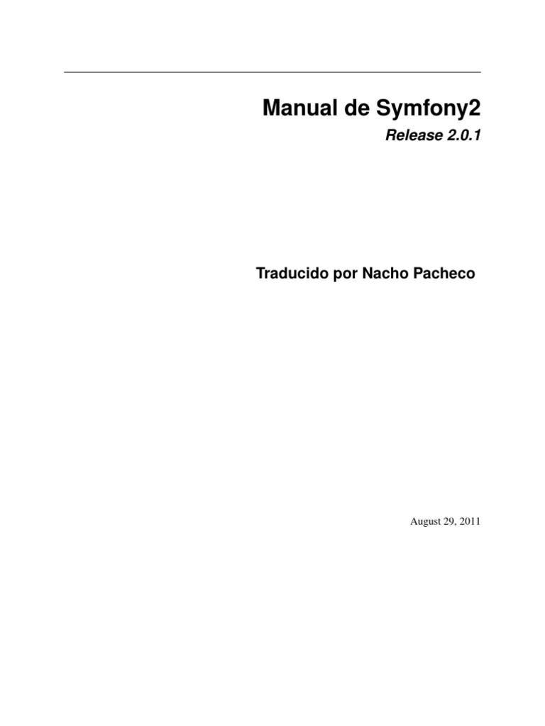 Symfony2 Es | PDF | Servidor web | Internet y web