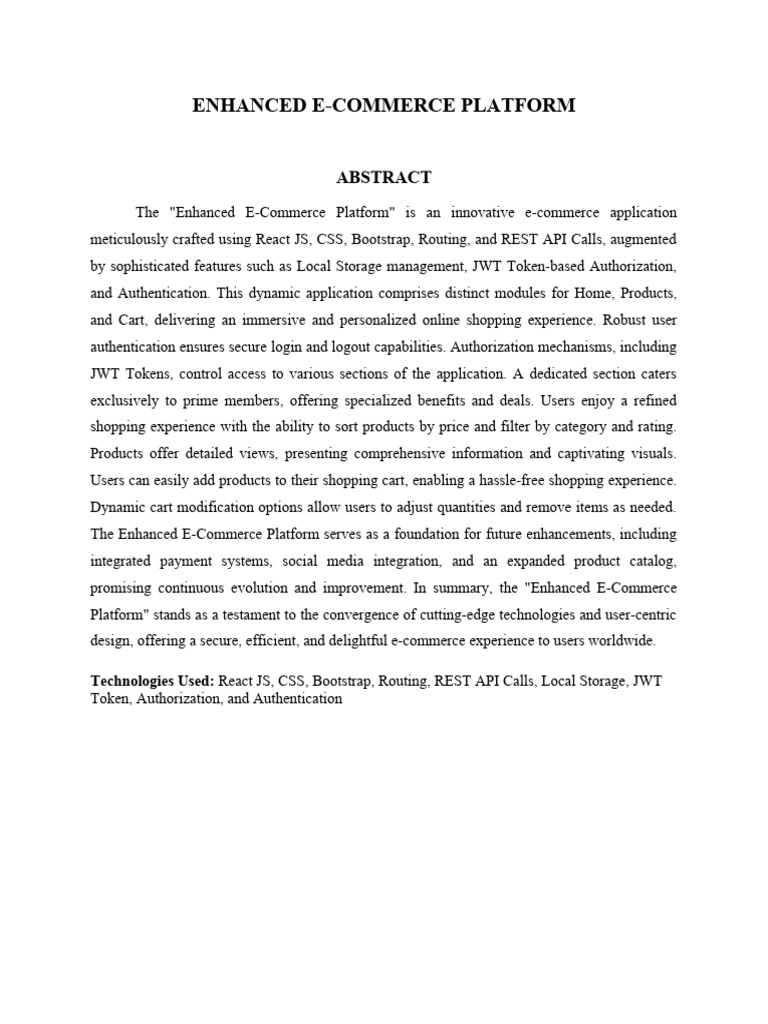 Enhanced E-Commerce Platform | PDF | E Commerce | Online Shopping