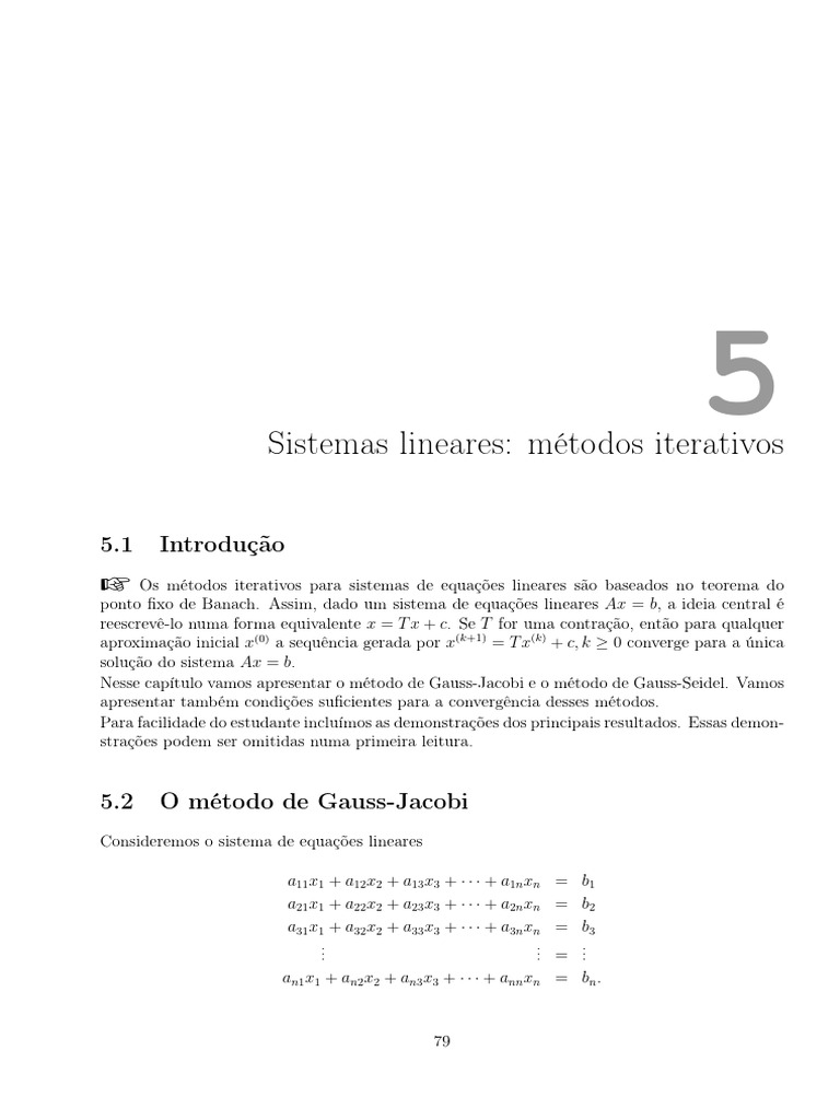 Calculo Numerico Computacional Capítulo 5 Pdf Sistema De Equações