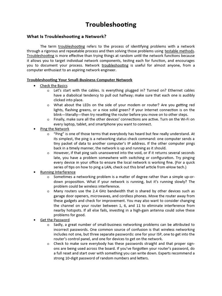 Module 5-Troubleshooting | PDF | Computer Network | Port (Computer Networking)