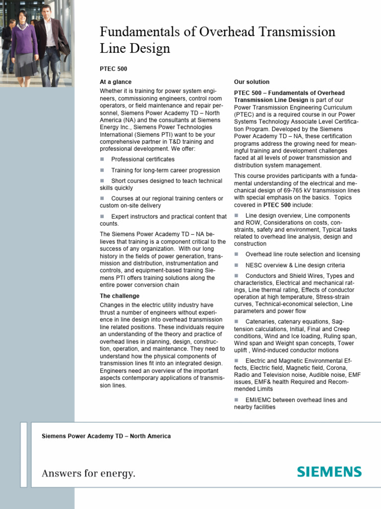 Fund Ohtl Design Course With Instructor's Bio | PDF | Electric Power ...