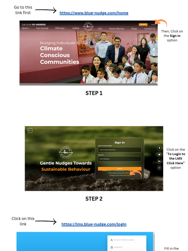 Easy Steps To Access Blue Nudge Modules & Generate Certificate - W2W | PDF