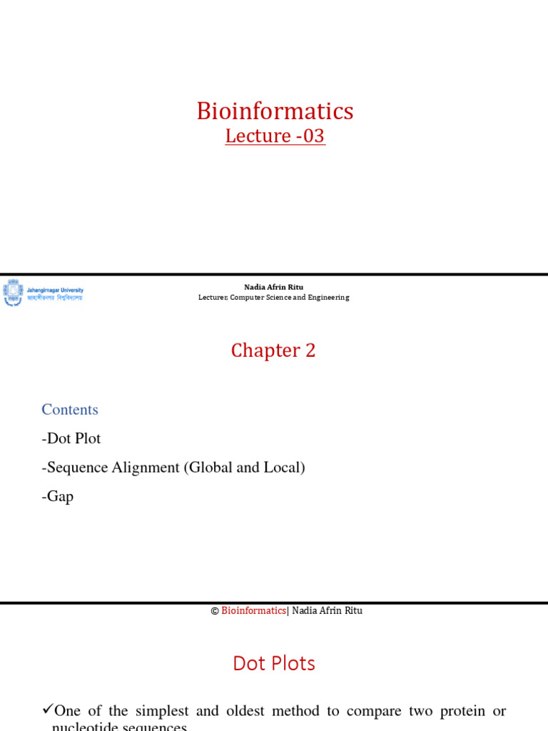 Dot Plots and Sequence Alignment Basics | PDF
