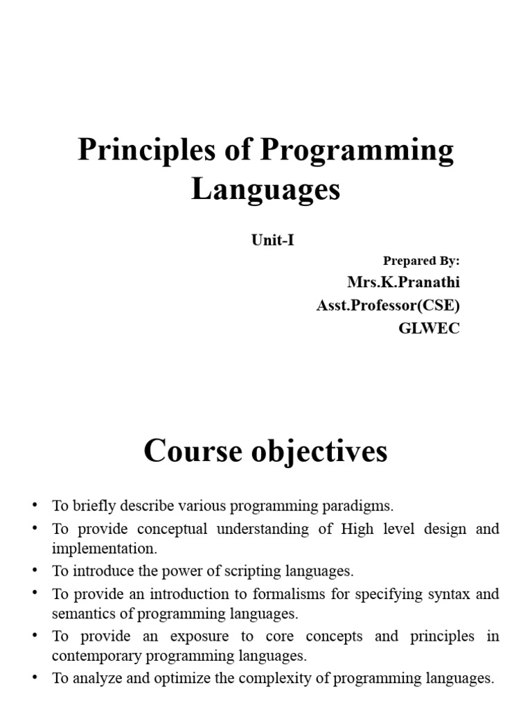 PPL Unit-I | Download Free PDF | Computer Program | Programming