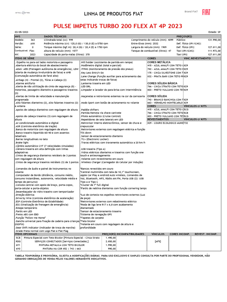 Pulse Impetus Turbo 200 Flex at 4P 2023 | PDF | Tecnologias automotivas | Indústria automobilística