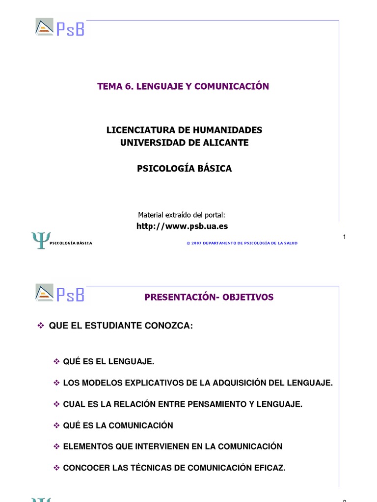 Tema 6.lenguaje y Comunicación | PDF | Comunicación no verbal | Aquisición de idioma