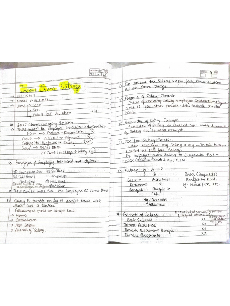 Salary Notes | PDF