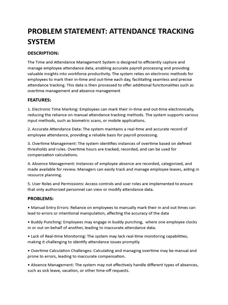 Problem Statement | PDF