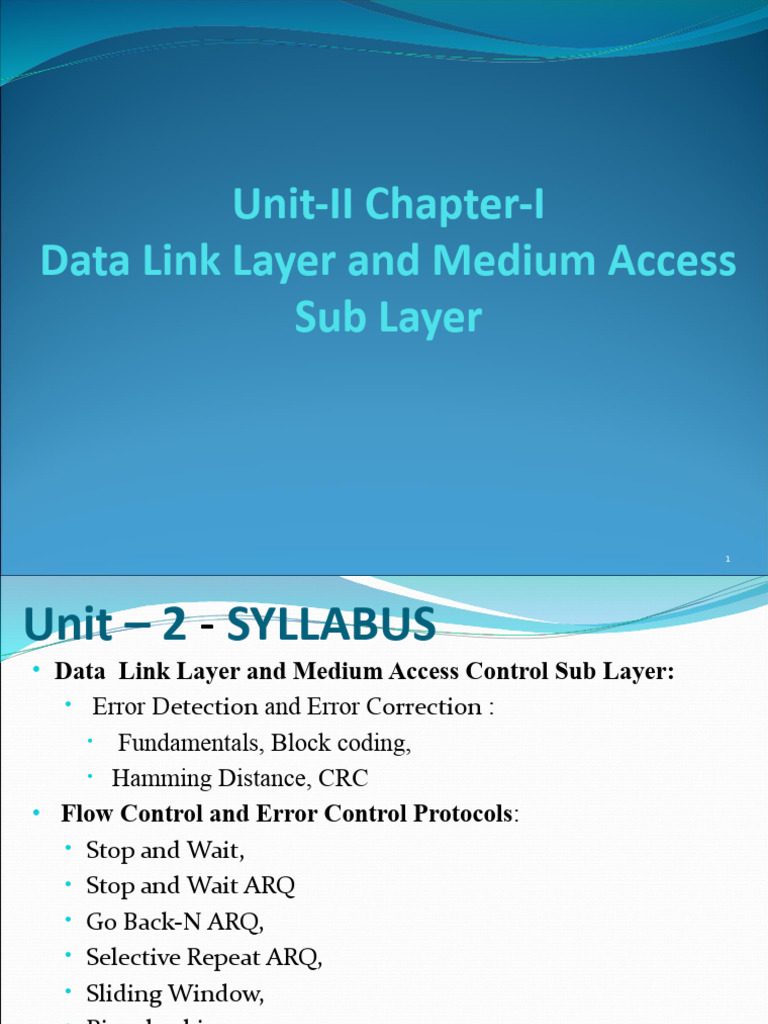 Unit 2 ch-1 | PDF | Error Detection And Correction | Telecommunications