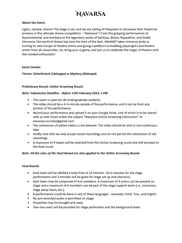 Navarasa - RULES | PDF